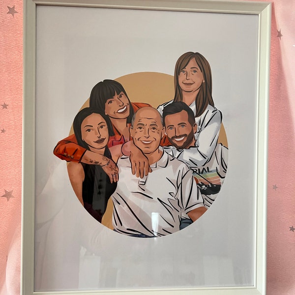 Custom Family Portrait Illustration (digital Portrait) - Etsy