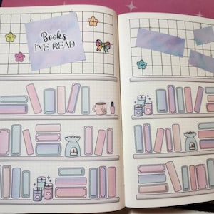 Build A Bookshelf Bullet Journal Planner Stickers in Black & White Book ...