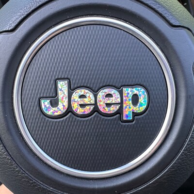 Holographic Sequins Steering Wheel Jeep Sticker Decal, Wrangler JK, JL ...