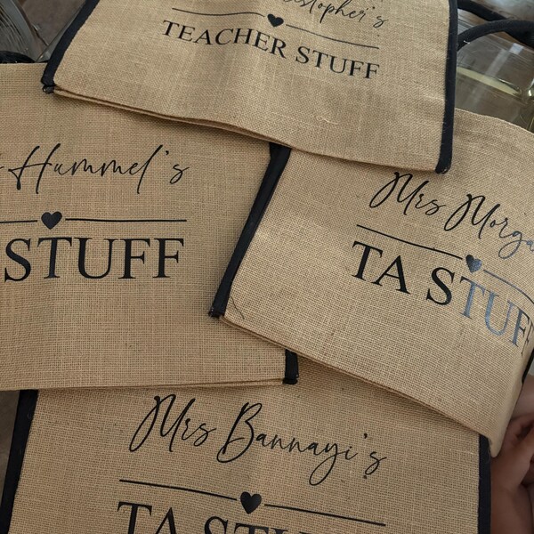 Personalised Teacher Bag, Custom Teacher Stuff Bag, Teacher Tote Bag ...