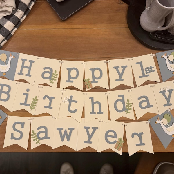 One Silly Goose Banner, Goose 1st Birthday Decorations, One Year Old ...