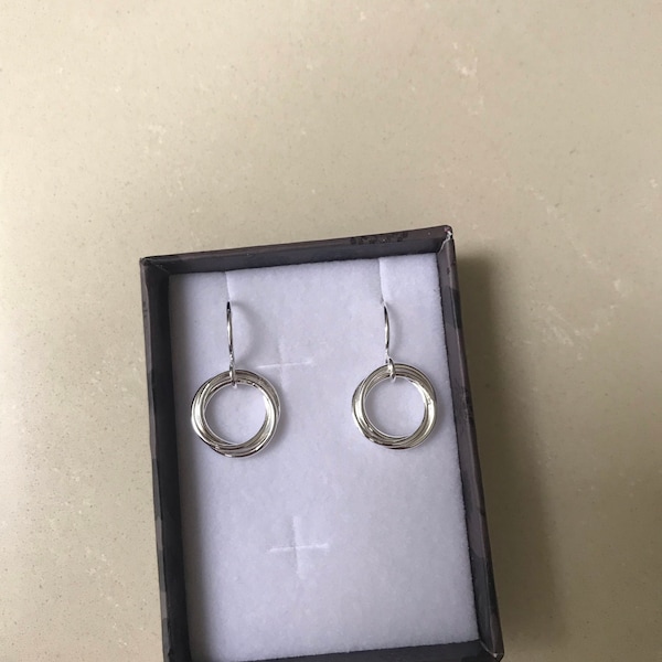Sterling Silver Simple Rings Earrings - Etsy