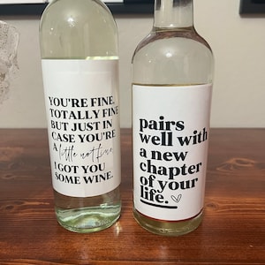 New Chapter, Fresh Start, Wine Label, Gift for Her, Gift for Him ...