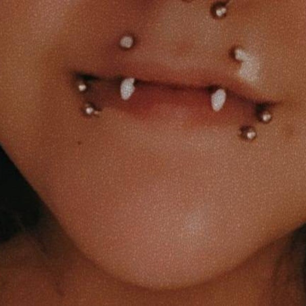 Vertical Labret Bridge Piercing Eyebrow Rings Bars Titanium Curved ...