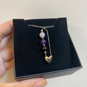 Handmade Empath Protection Necklace Dainty Heart Safety Pins - Etsy