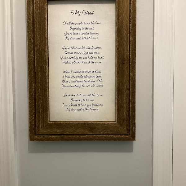 Framed Personalized Canvas Poem, Long Poem, Custom Poem Print, Custom ...