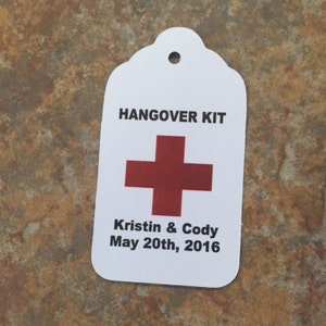 Hangover Kit Tag Personalized Wedding Favor Tag Choose Your - Etsy