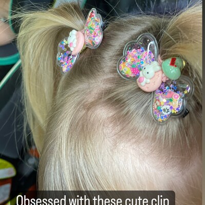 Acrylic Hair Clips, Cute Fruit Designs Hair Clips, Drinks Hair Clip ...