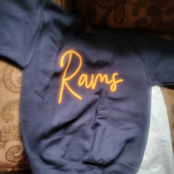 Custom Puff Print Team Name Sweatshirt, Personalized Puff Writing ...