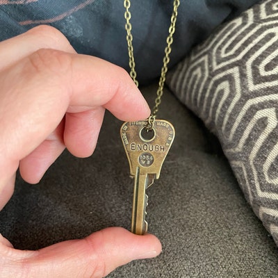 Authentic Vintage Key Necklace Custom Hand Stamped Personalized Jewelry ...