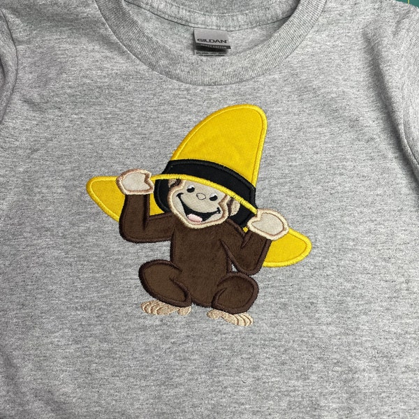 Curious George Hat Applique Embroidery Design - Instant Download - Etsy