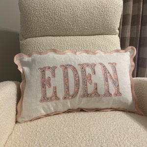 12x20 in Personalized Applique Name and Monogram Pillow Cover - Etsy
