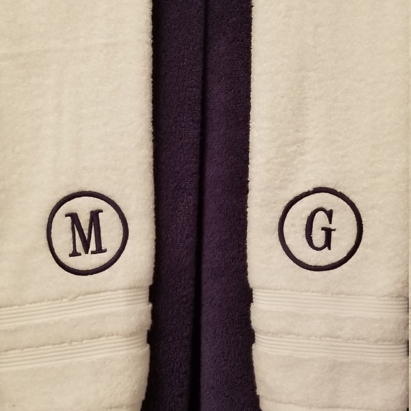 Monogrammed Hand Towels / Bath Towels / Personalized Towels ...