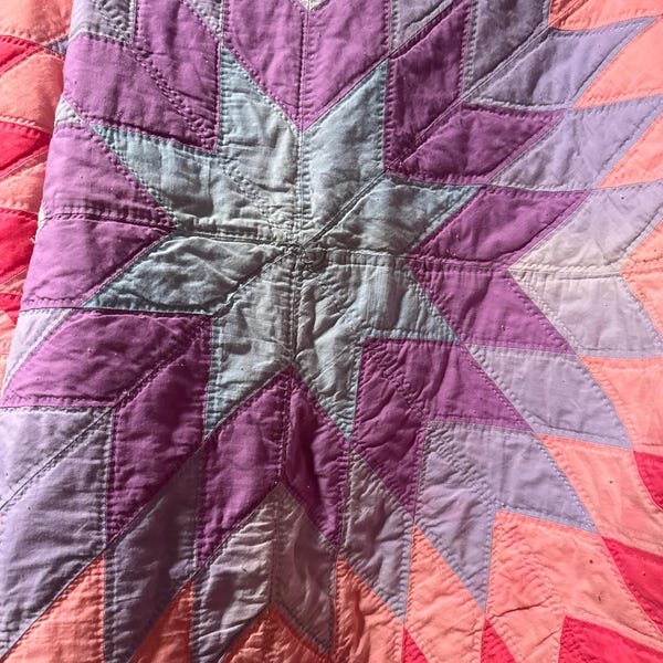 Reversible Quilted Jacket Made From an Antique, Hand Stitched Patchwork ...