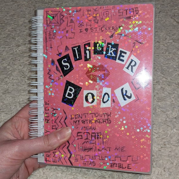 Reusable Sticker Storage Book, Holographic Mean Girls Burn Book for ...