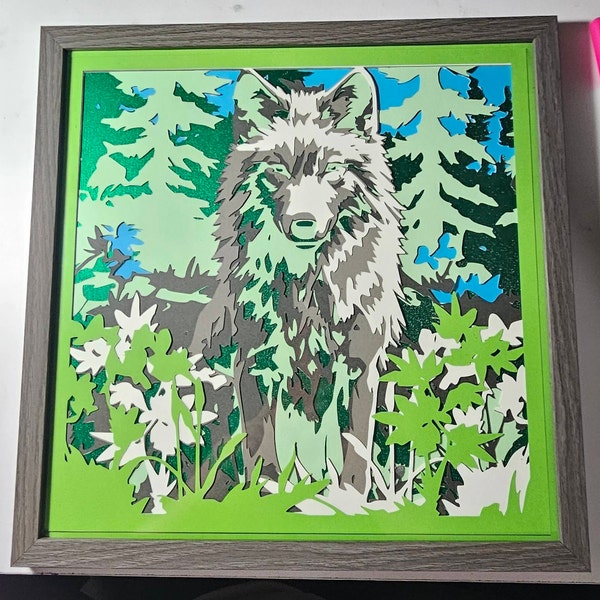 Layered Wolf SVG Cut File | 7 Layer 3D Multilayer Papercut Shadow Box ...