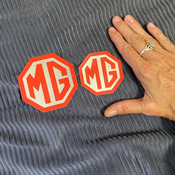 TF Car 2 X Badges for MG Inserts Front Rear Logo Set 90mm/70mm Emblem ...