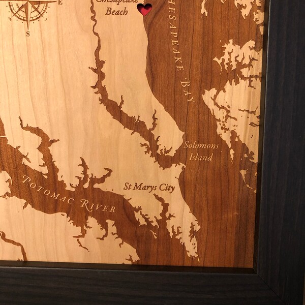 Custom Wood Lake Map Art - YOUR Lake Choice, Unique 5th Anniversary ...