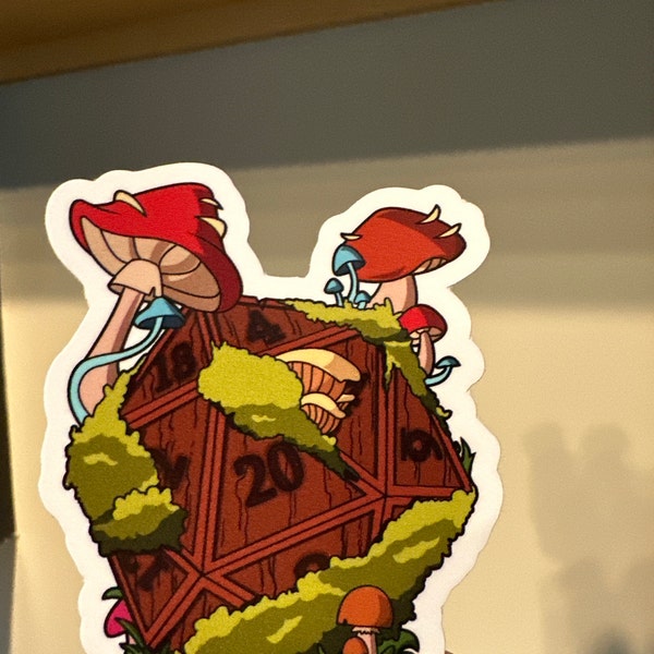 Mushroom D20 Sticker | Polyhedral Dice Sticker | Dice Sticker | Rpg ...