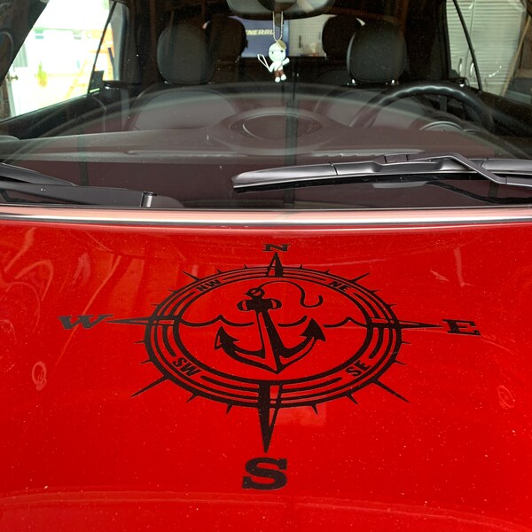 Anchor Compass Vinyl Decal, Car Decal, Navy Decal, Laptop Decal, Boat ...