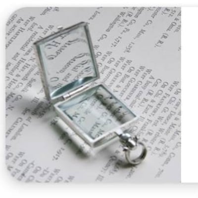 Square Glass Locket Sterling Silver Double Sided 8 - Etsy