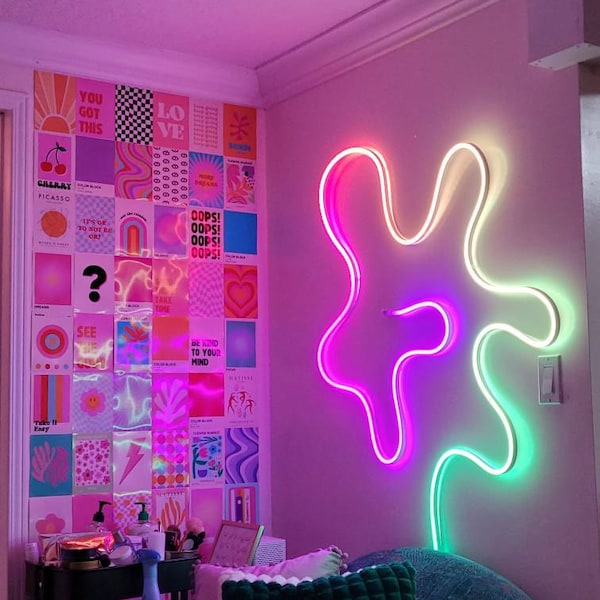 Funky Retro Wall Collage Kit, Groovy Preppy Room Decor, 60s 70s ...