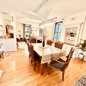 Monogram Letter Runner, Scroll Accent Runner,natural Burlap Table ...