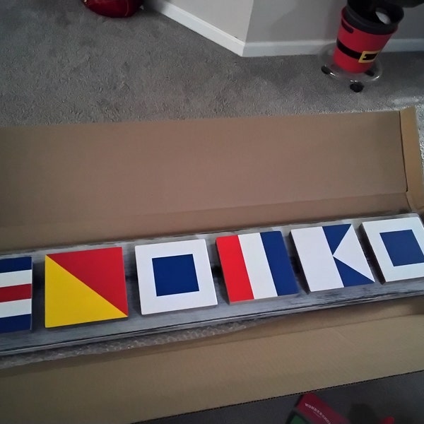 Personalized Nautical Flag Sign – Handcrafted Wood Decor, Personalized ...