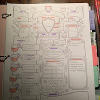 Dnd 5e Character Sheet Full Colour Blue Background Printable Download ...