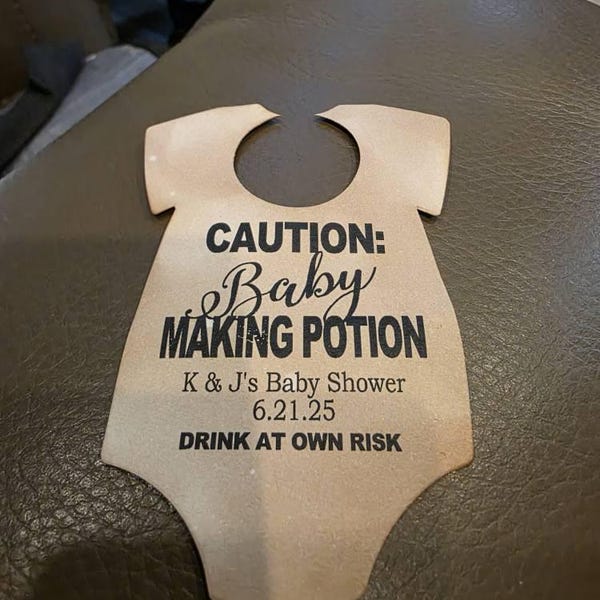 Caution Baby Making Potion (my Large Onesie Shape Tag) 2 1/2" X 3 1/2 ...