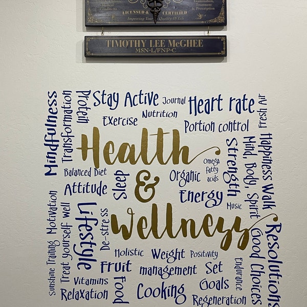 Health and Wellness Wall Decal - Etsy
