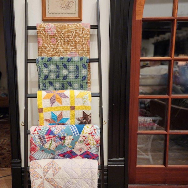 The Ladderrack Quilt Display Stand and Blanket Ladder, Rack Holds up to ...