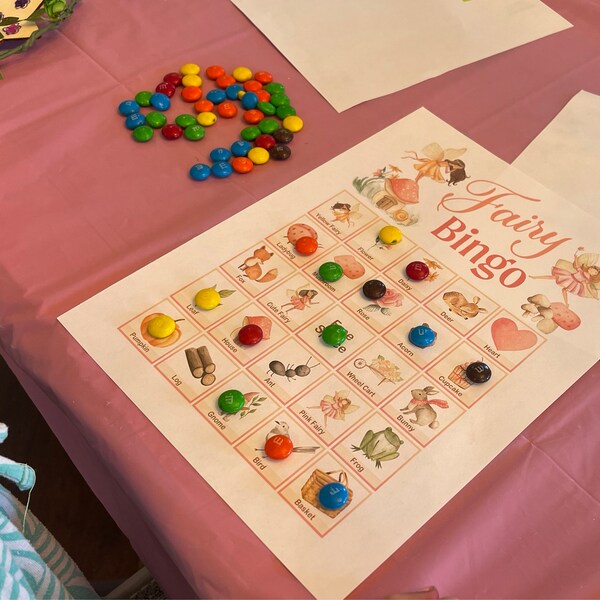 Fairy Bingo 20 Cards Fairy Games Fairy Party Games Fairy Garden Bingo ...