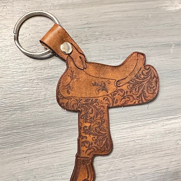 DIGITAL FILE: Leather Saddle Keychain SVG. Incredibly Detailed and Simple to Assemble. Laser ...