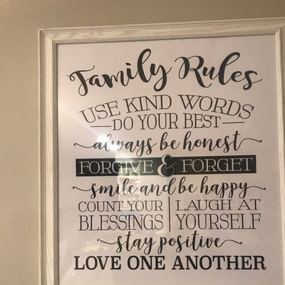 Family Rules Use Kind Words Printable Sign Set, Hadley Designs. Bedroom ...