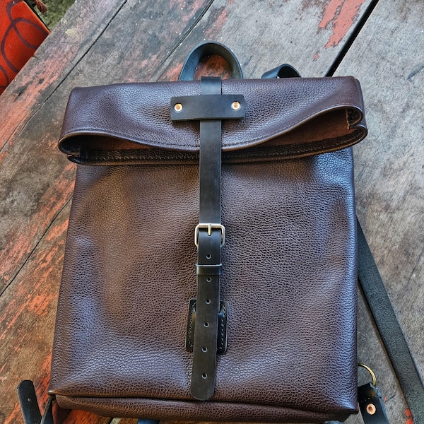 Leather Roll Top Backpack Pattern: Travel Laptop Bag (PDF + SVG ...