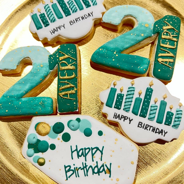 21 or Twenty One or Twenty First Number Cookie Cutter and Fondant ...