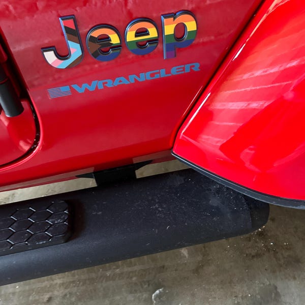 Gay Pride, Progress Pride, Jeep Emblem Sticker Decal, Wrangler JK, TJ ...