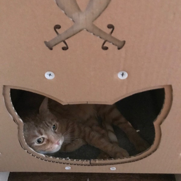 Pirate Ship Cardboard Cat House - Etsy