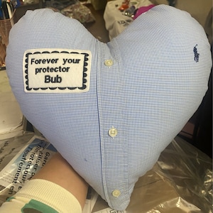 Heart Shaped Memory Pillow Made From a Loved Ones Shirt - Etsy