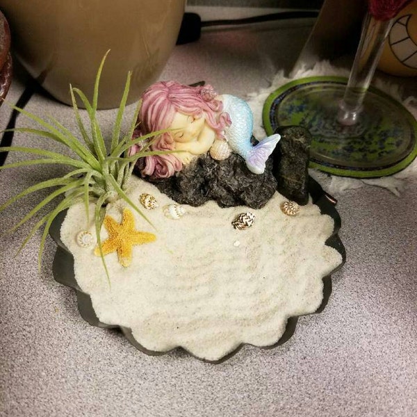 Mermaid Beach Therapy Sand Box Kit ~ Small Kit With Airplant ~ Home ...