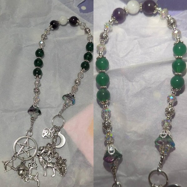 Medusa Goddess Necklace Wearable Witches Ladder Pagan Prayer Beads ...