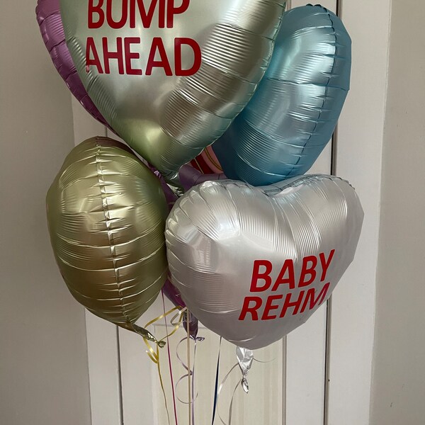 Baby Announcement Balloons- Satin Finish Candy Heart Balloons - Etsy
