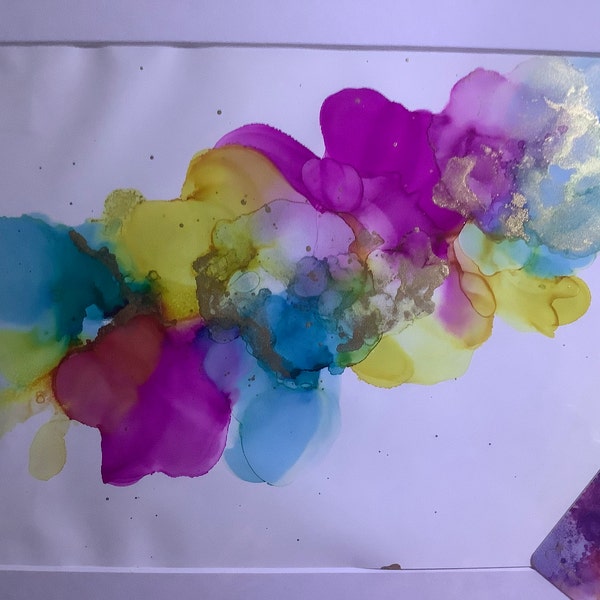 Original Resin Alcohol Ink Painting / Contraluz Opal I / 6x6 / Modern ...