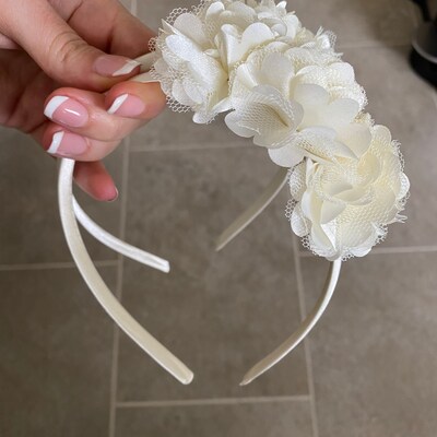 Ivory Band With Triple Ivory Flowers - Etsy