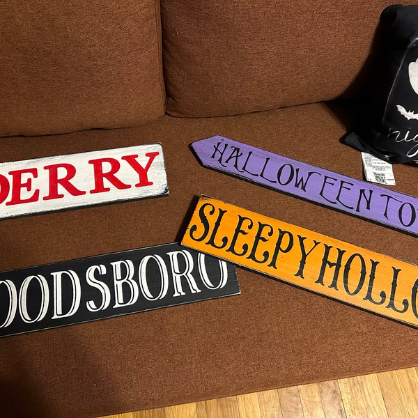 Halloween Directional Sign Individual Signs NO POST Distressed Lawn ...