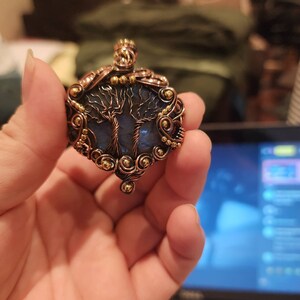 Gorgeous Green Jade Gemstone Copper Wire Wrap Pendant, Tree of Life ...