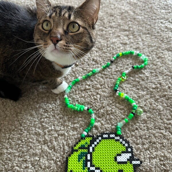 Moth Skull Kandi Perler Neclace - Etsy