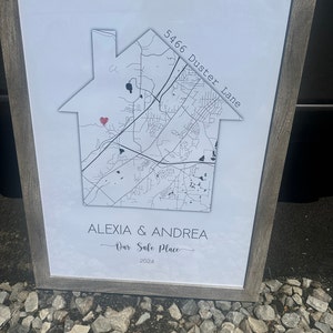 Personalized Housewarming Gift, Custom Home Map, First Time Home Buyer ...