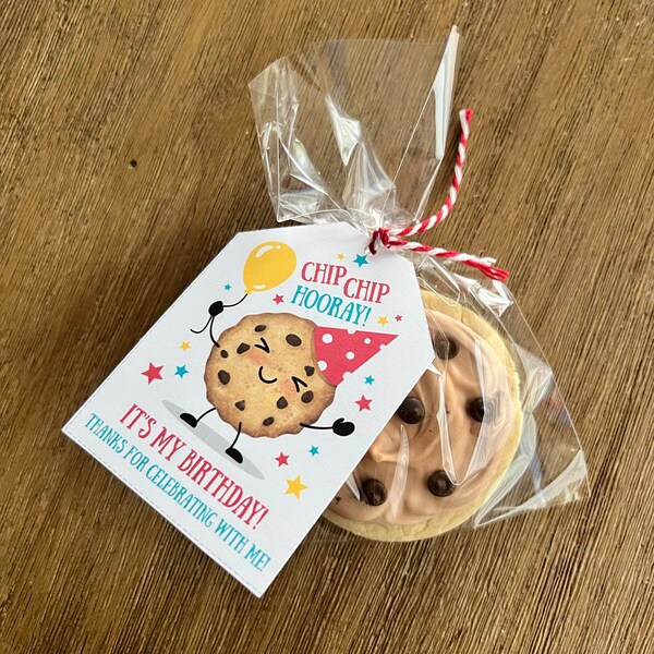 Printable Birthday Treat Tag Classroom Treat Bag Tag Chocolate Chip ...